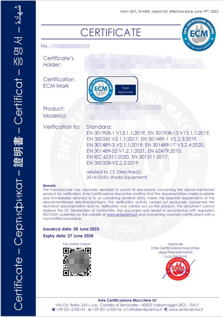 Chứng Nhận CE Marking -ECM NB.1282 Công Nhận Liên Minh EU