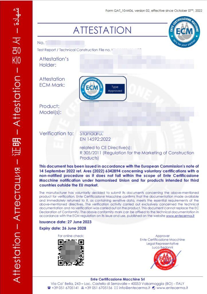 Chứng Nhận CE Marking -ECM NB.1282 Công Nhận Liên Minh EU